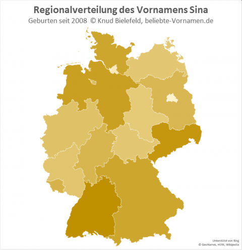 Vorname Sina * Statistik, Bedeutung und Herkunft